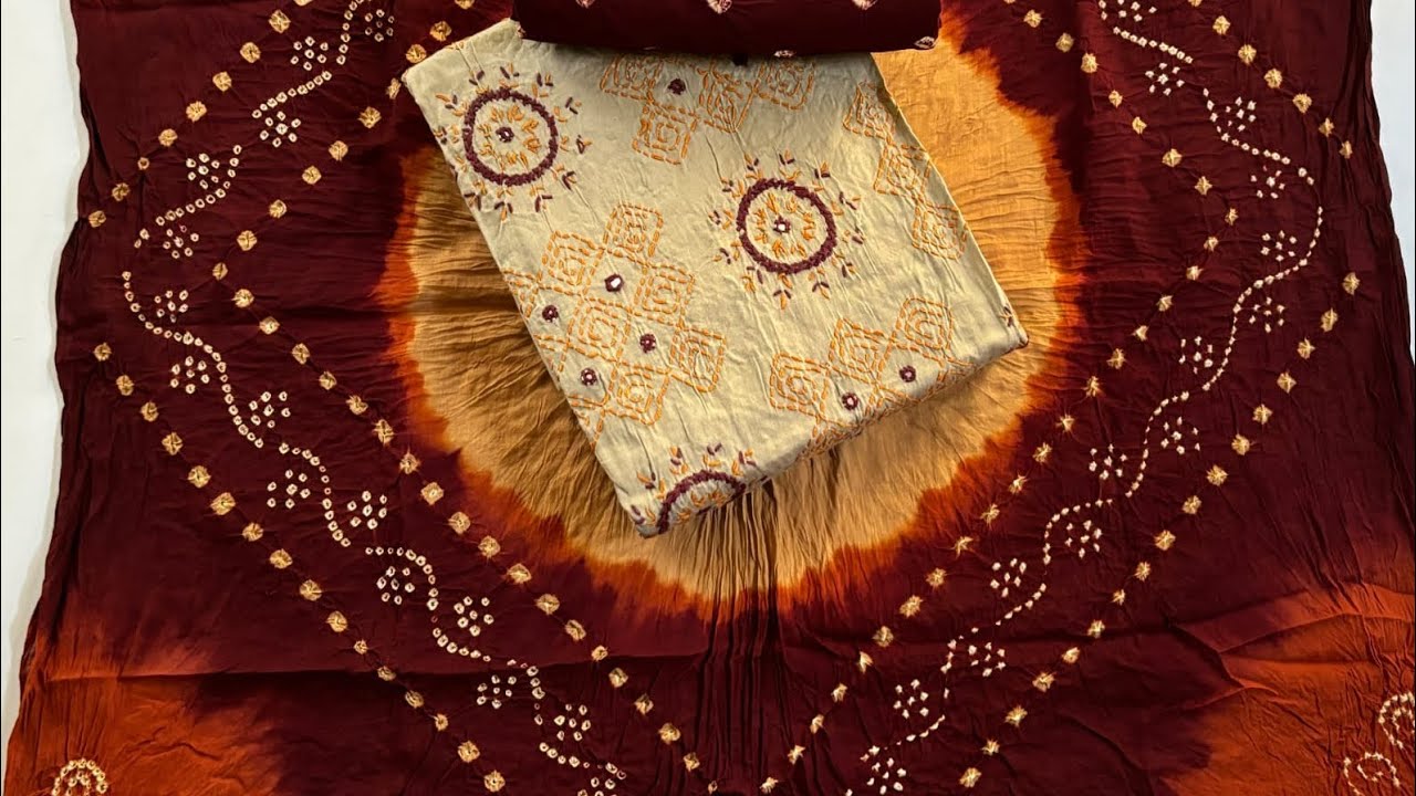 *PREMIUM QUALITY SATIN COTTON CHIKU COLOUR CHART HAND KATHA WORK AND ...