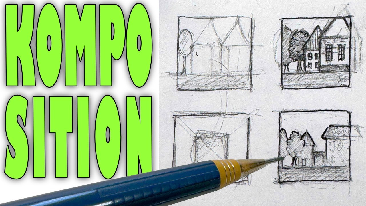 Kompositionen beim Zeichnen | Häuserfront | Teil 1 - YouTube