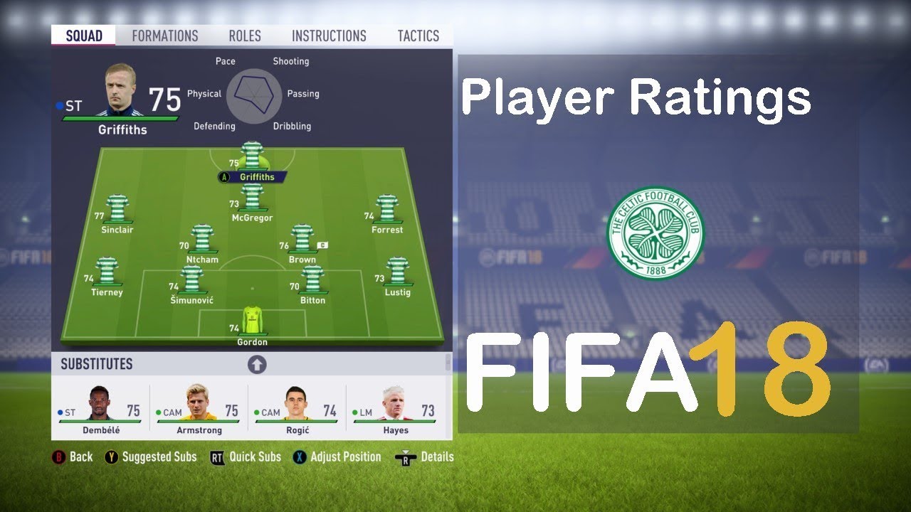 FIFA 18 Celtic FC Player Ratings - YouTube