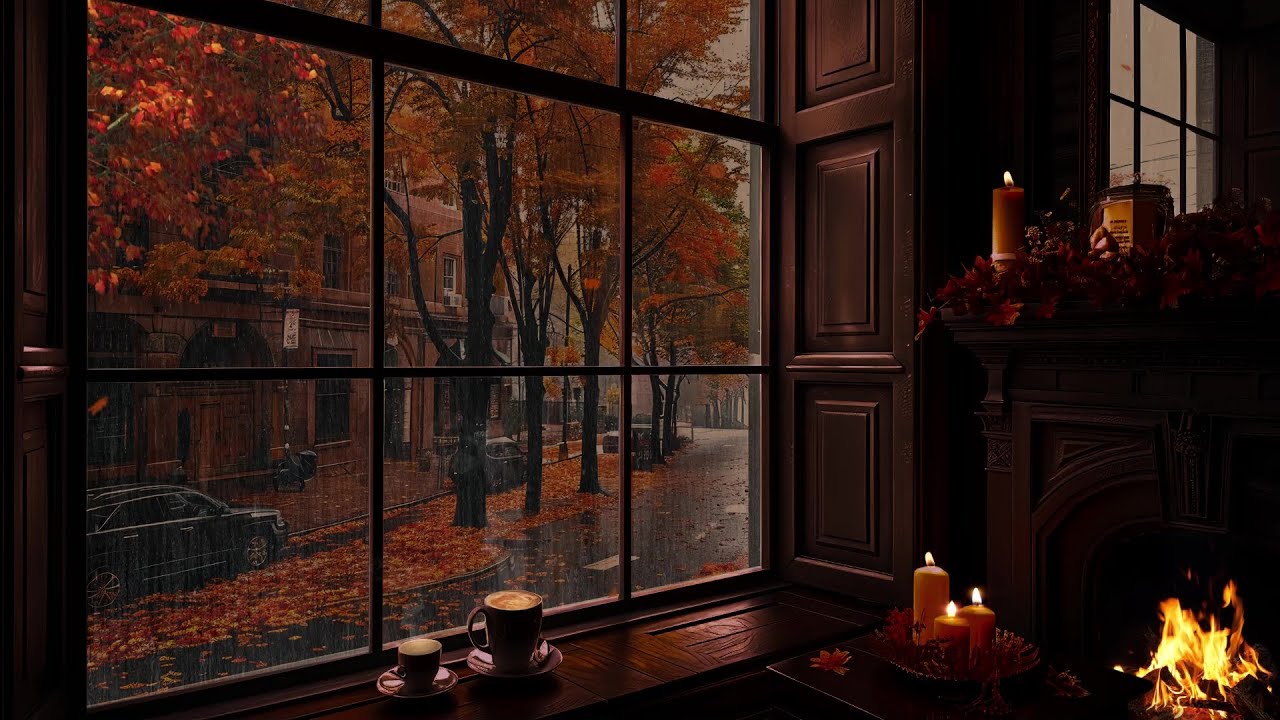 Gentle Rainfall on a Cozy Fall Day: Serene Street Rain Sounds ...