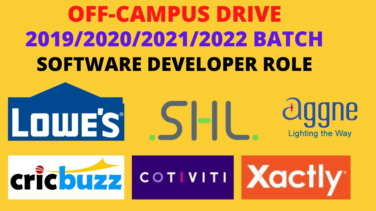 Off-Campus drive 2021 | Software Developer role | 2019/2020/2021/2022 ...