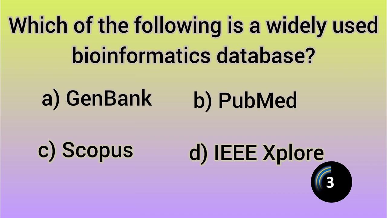 Bioinformatics quiz question - YouTube