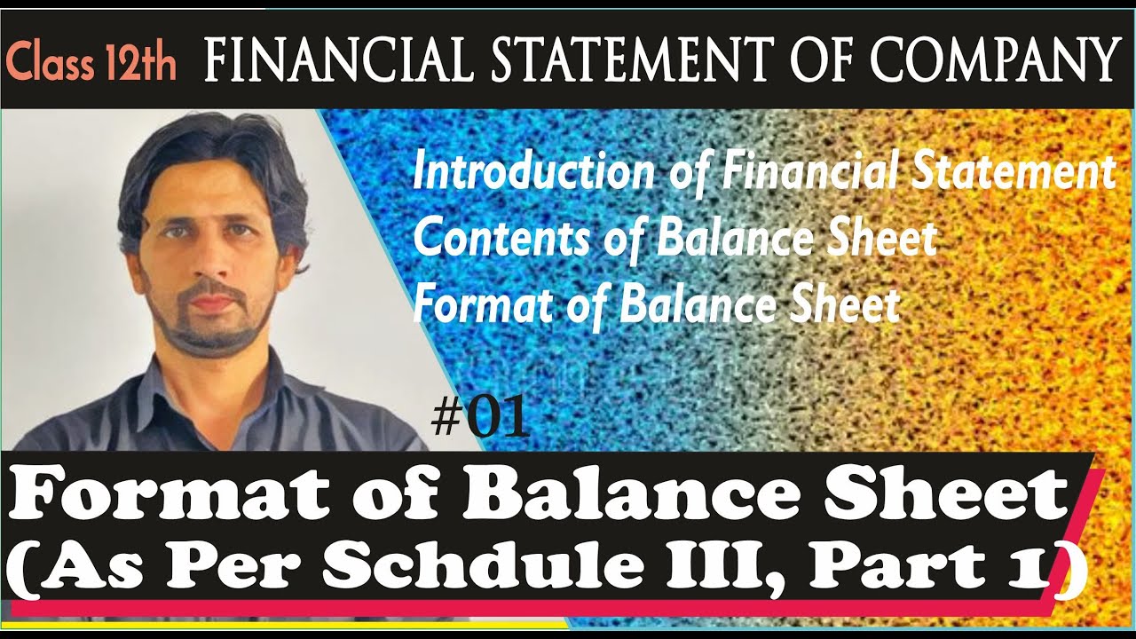 Financial Statement of Companies |#1| Format of Balance Sheet (As Per ...