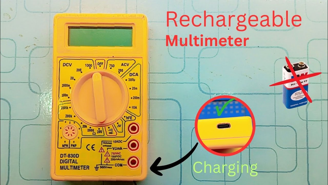 How to Make Convert Normal Multimeter into Rechargeable - YouTube