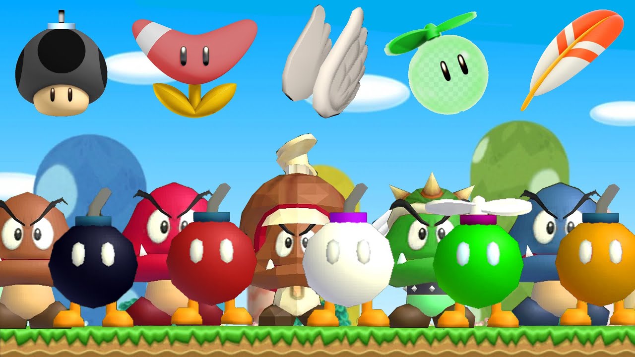 All Playable Goomba & Bob Omb Versions in New Super Mario Bros. Wii ...