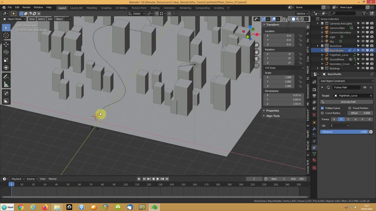 Camera Path Offset Demo - YouTube