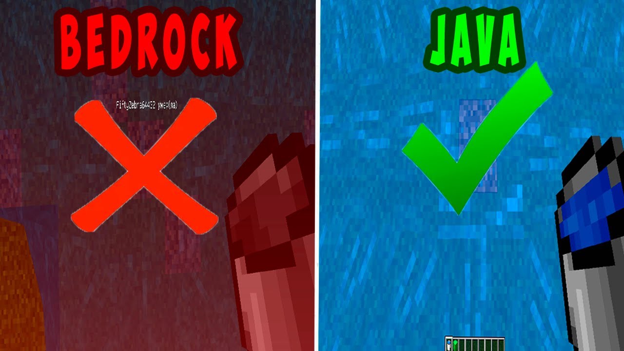 Water bucket MLG java vs bedrock be like - YouTube