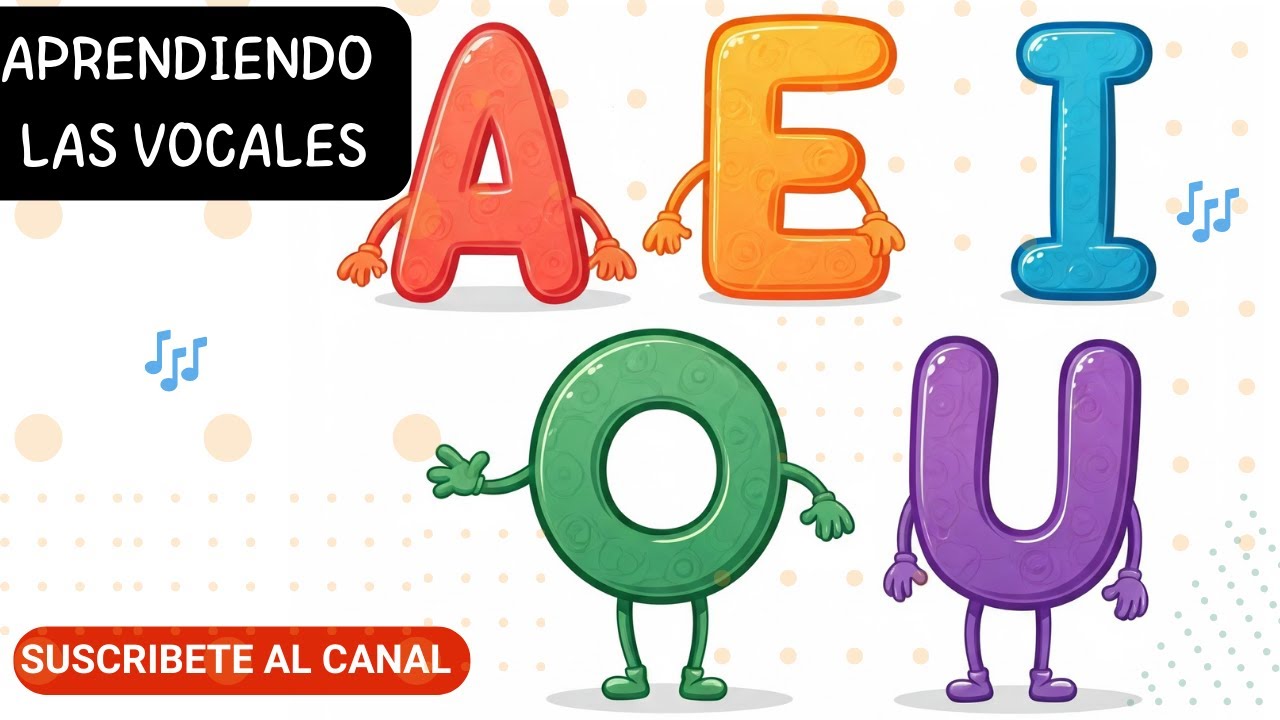 APRENDIENDO LAS VOCALES 🎉- MUSICA INFANTIL - A, E, I, O, U. 🎶 - YouTube