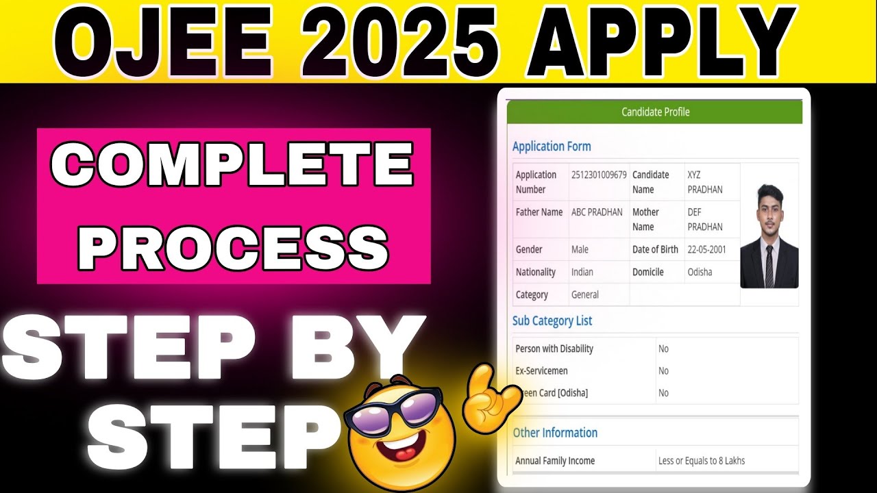 OJEE 2025 APPLICATION FORM || COMPLETE APPLY PROCESS STEP BY STEP ...