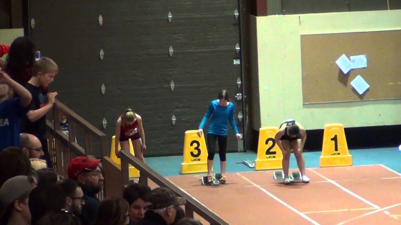 2016 Atlantic Indoor Championships 60m Dash 15 and Under Female 1 - YouTube