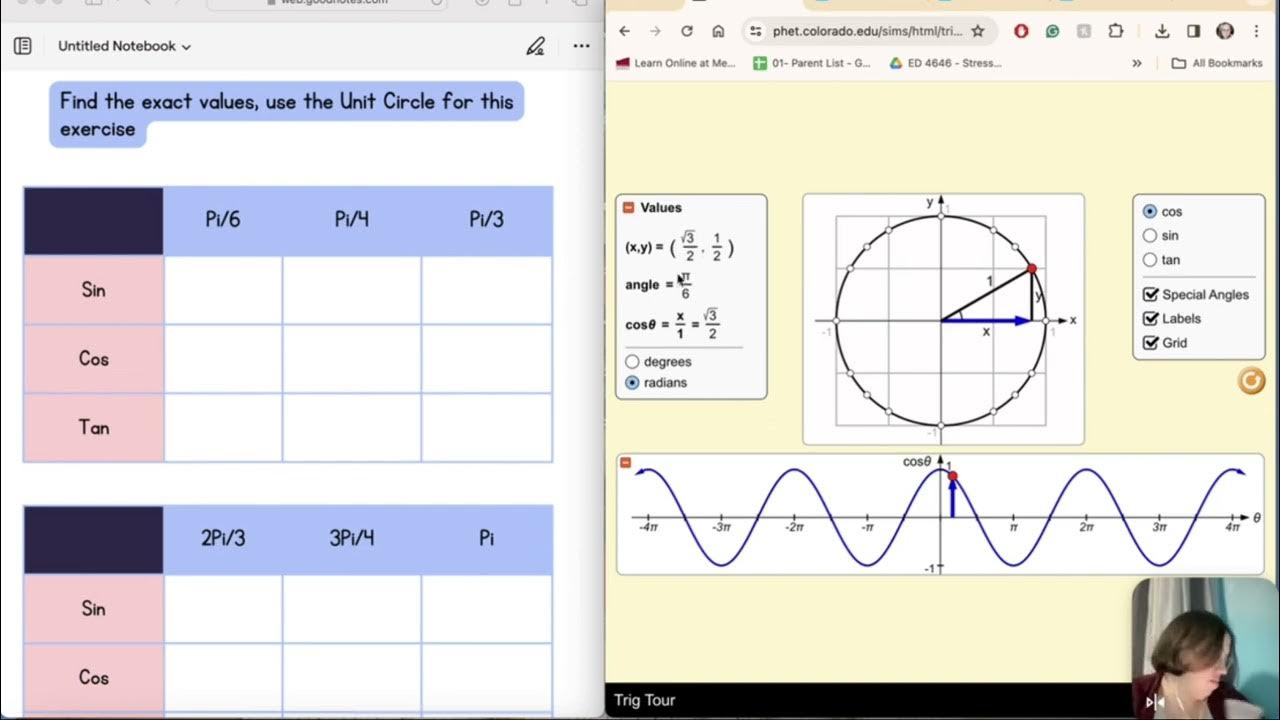 Trig and the Unit Circle using PhET - YouTube