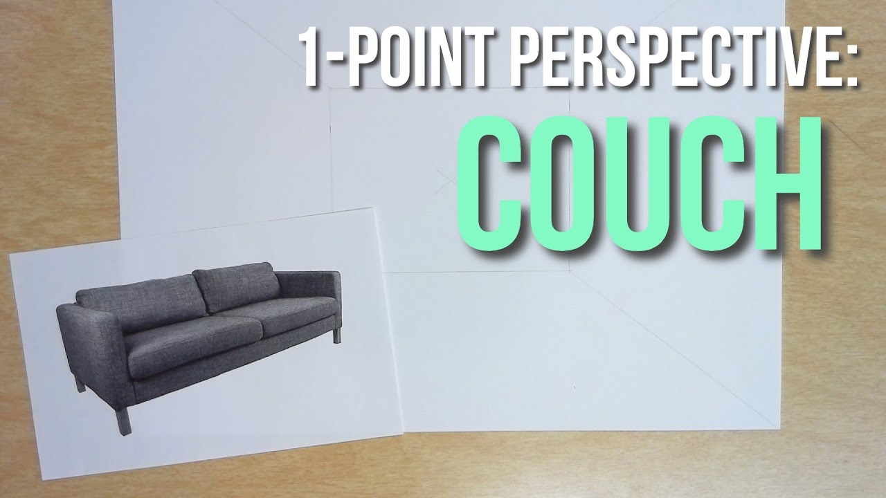How to draw a couch in 1-Point Perspective - YouTube
