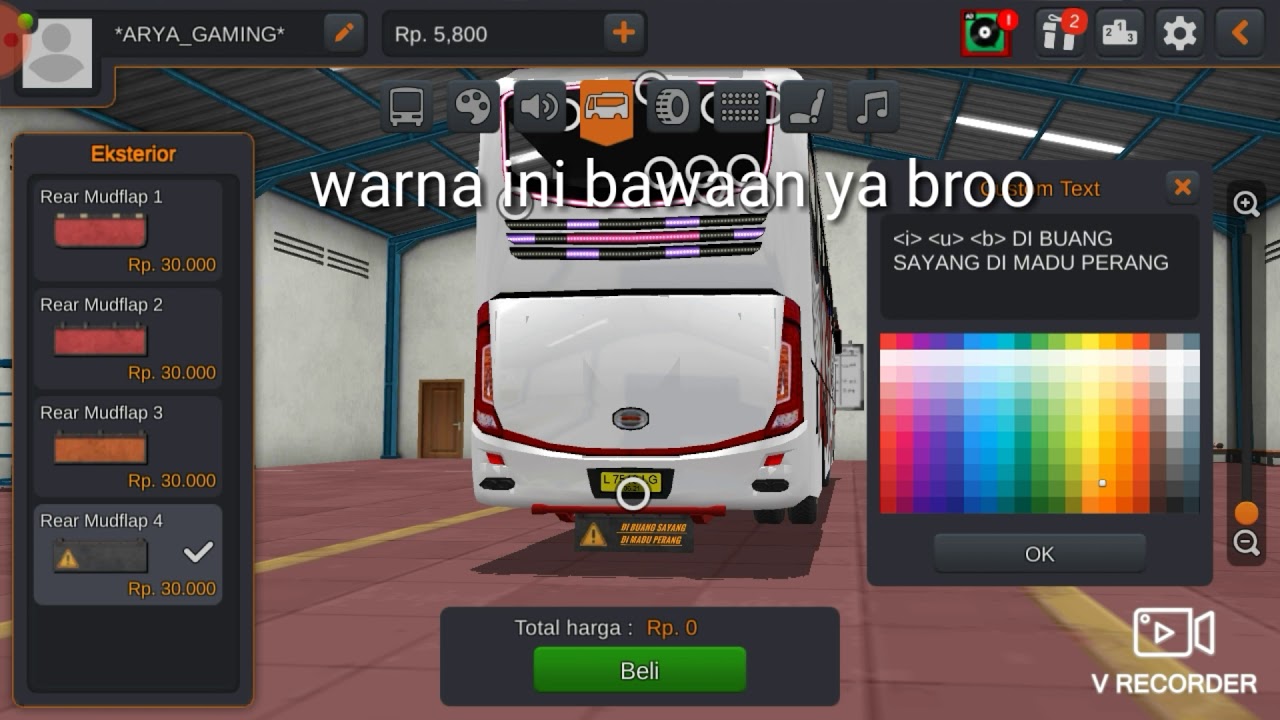 Cara membuat kepet bus. bussid menjadi keren dan berwarna warni - YouTube