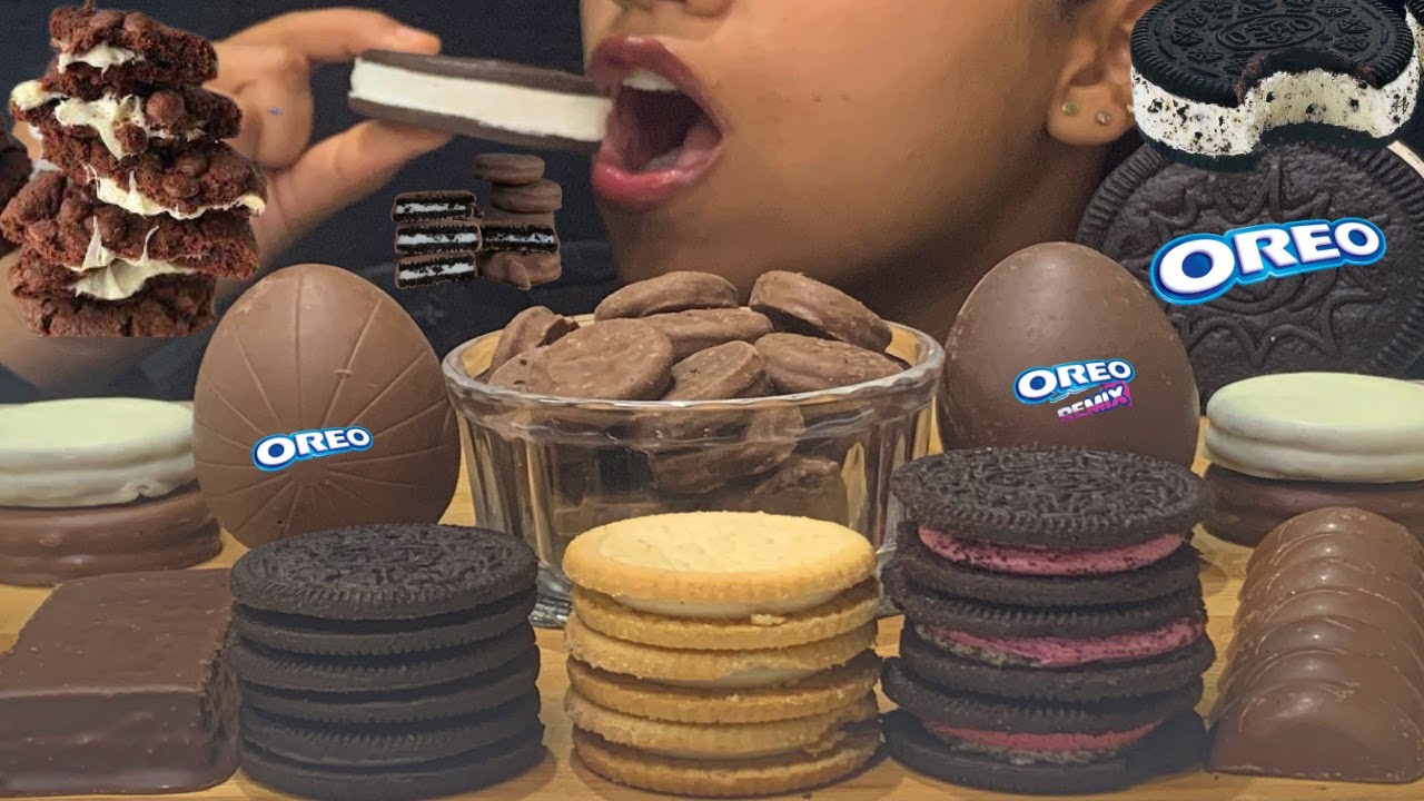 ASMR OREO SANDWICH ICE CREAM, CHOCOLATE EGG OREO , OREO CAKE MUKBANG ...