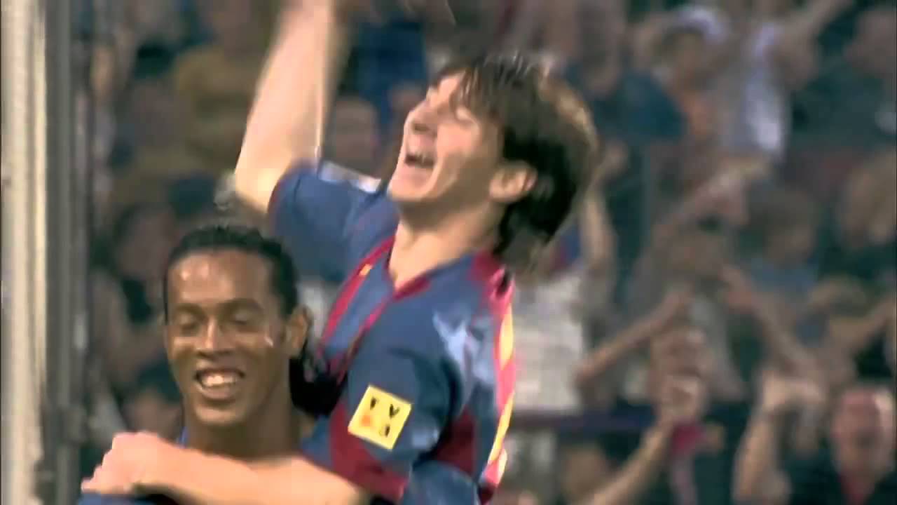 Leo Messi first goal for barcelona - YouTube