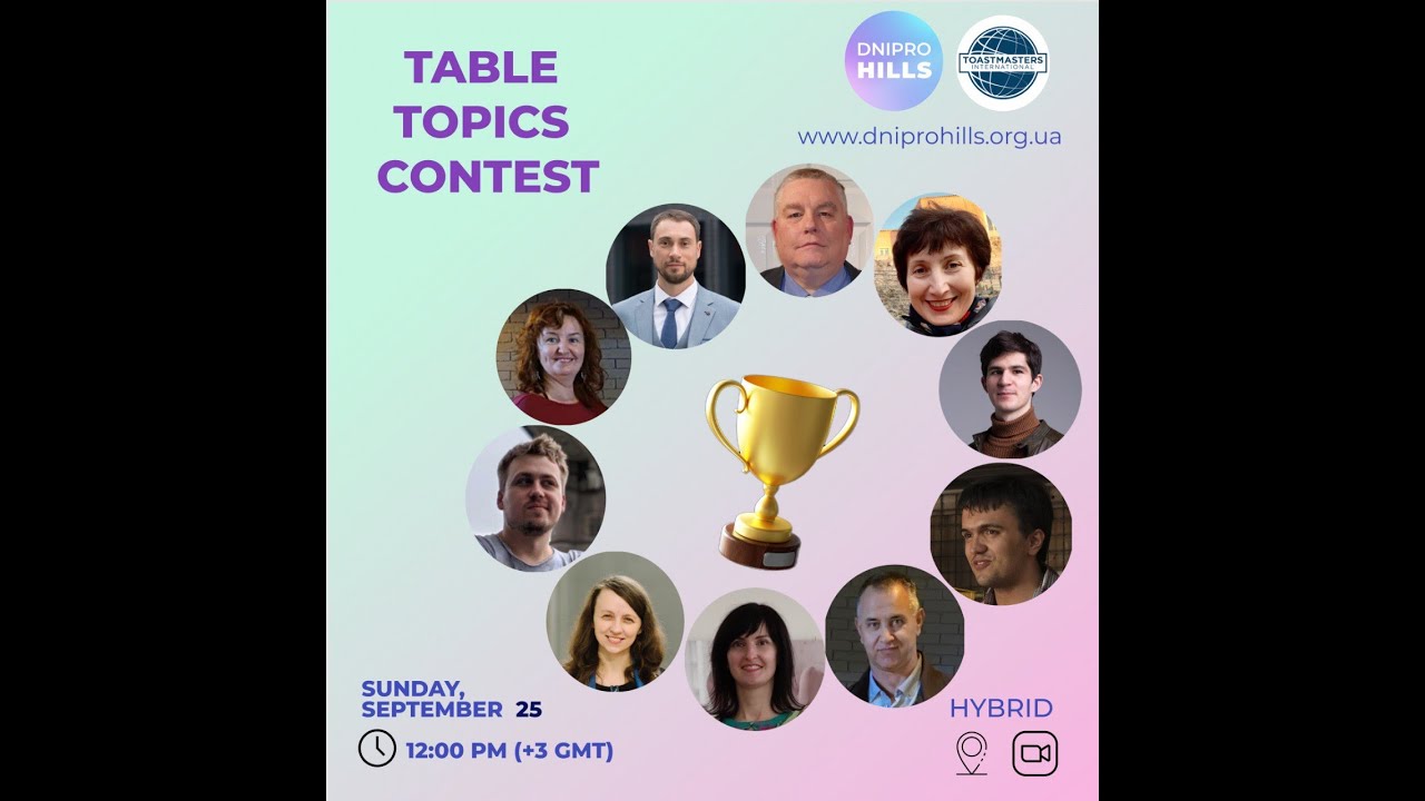 Table Topics Contest and Awarding Ceremony at Dnipro Hills Toastmasters ...