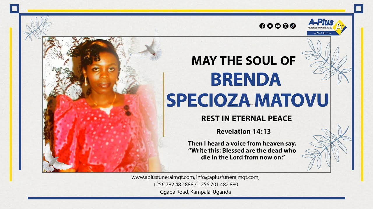 Celebrating the Life of the Late Brenda Specioza Matovu - YouTube