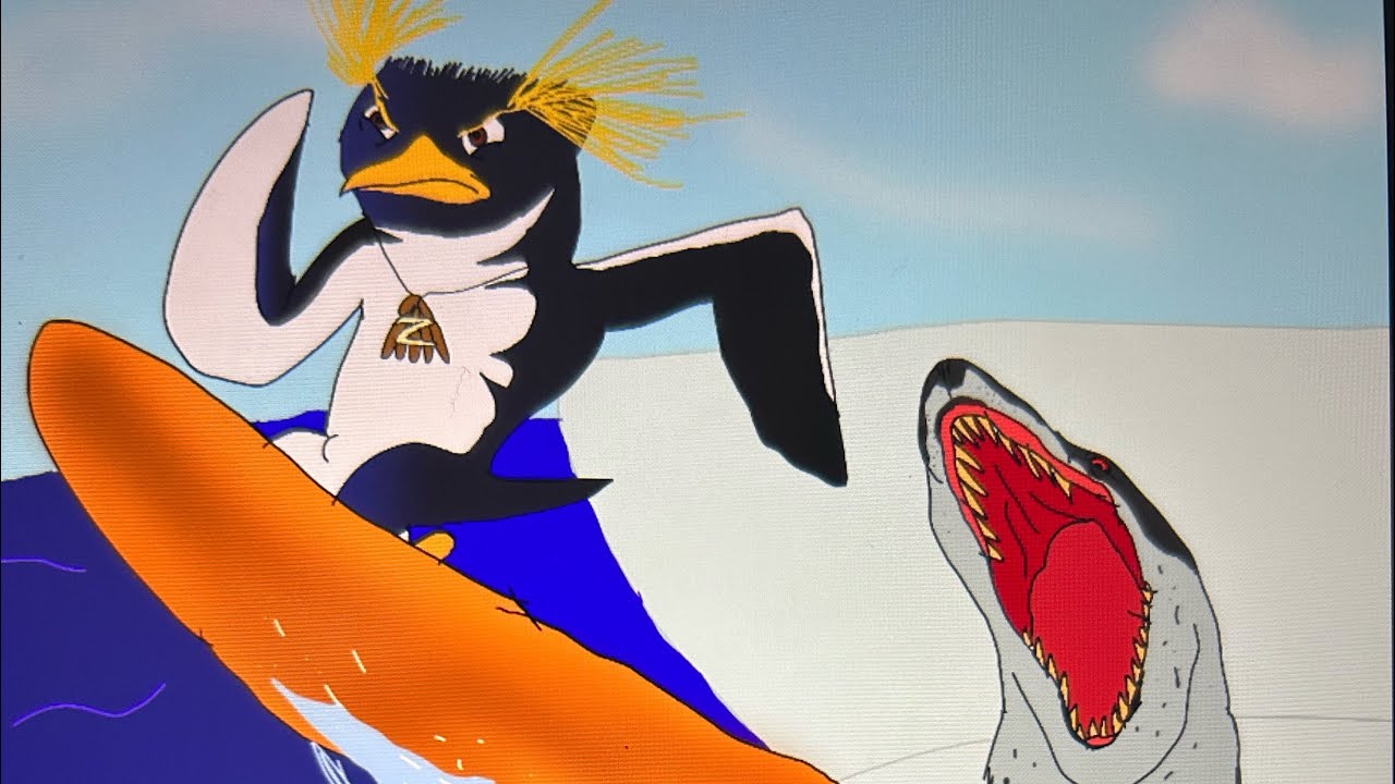 Cody maverick vs leopard seal (HAPPY FEET) ,surfs up animation - YouTube