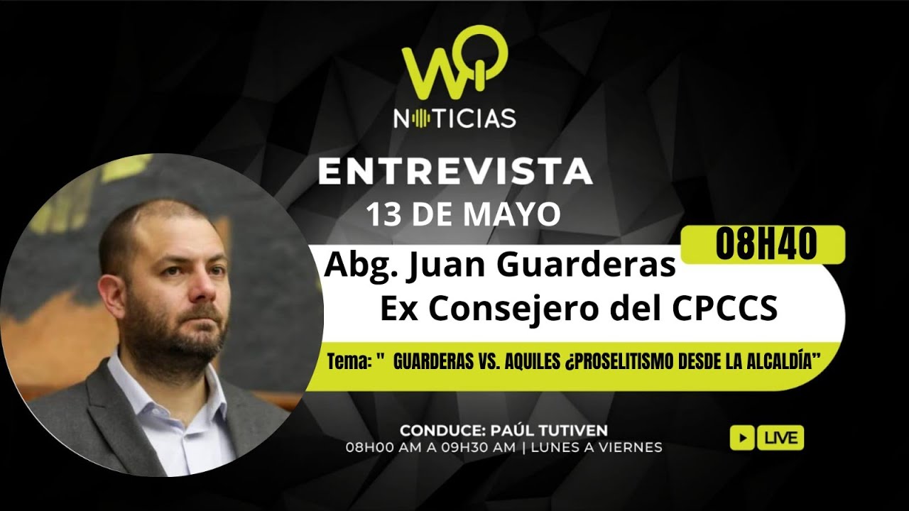 Abg. Juan Esteban Guarderas, exConsejero de Participación ciudadana y ...