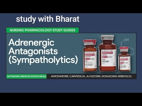 Classification of sympatholytics (drugs acting on autonomic nervous ...