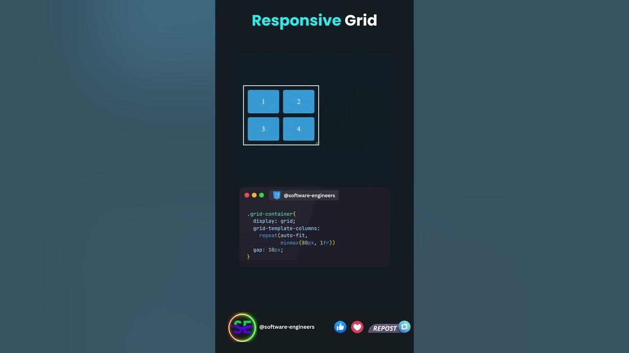Responsive Grid Explained #css3 #coding #css #webdevelopmentskills #programming #css3code - YouTube