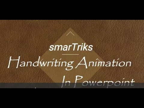 Handwriting Animation In PowerPoint - YouTube