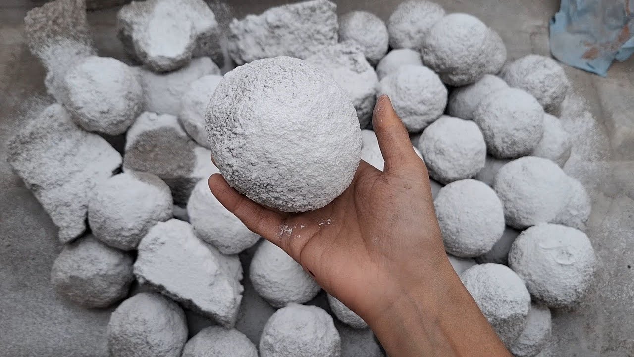 New video Reuse Cement ball&chunks full dry floor crumbling ️ - YouTube