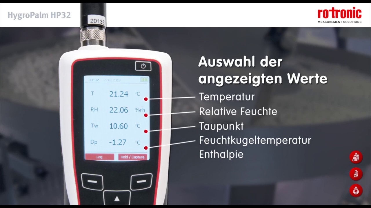 Rotronic HygroPalm - HP32 - vielseitiges Handmessgerät für Feuchte und ...
