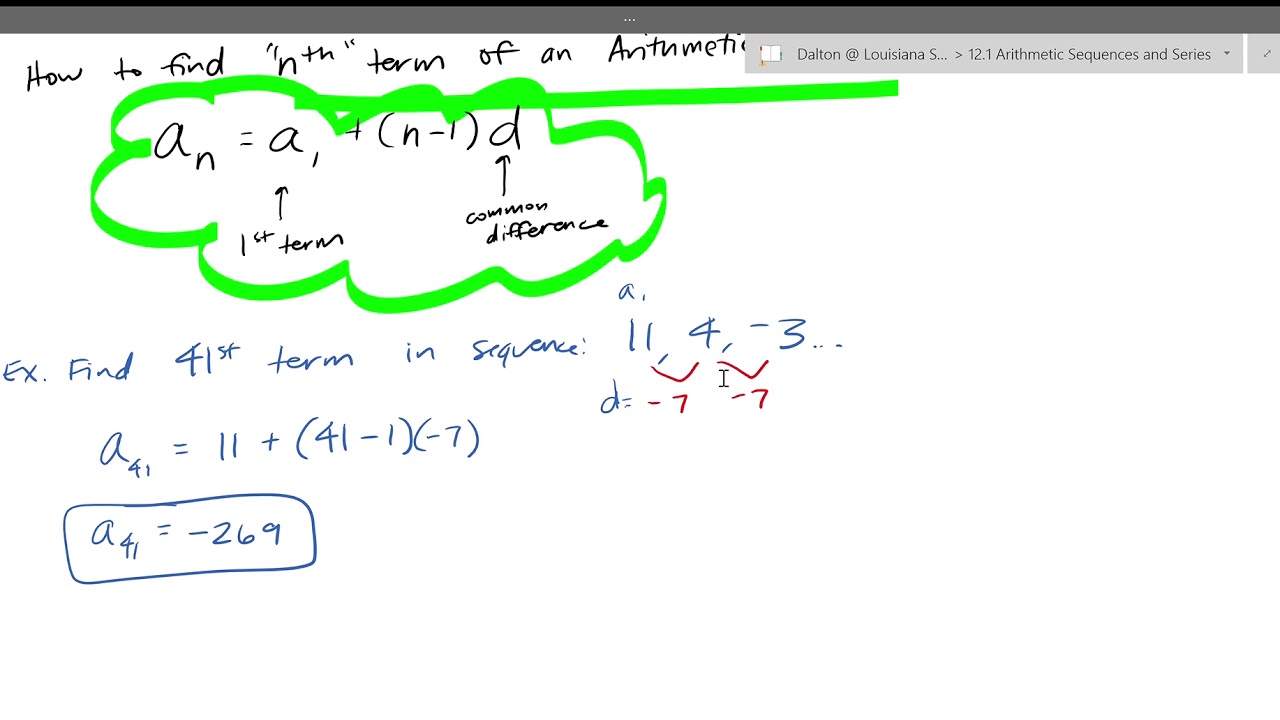 12 1 Arithmetic Sequences & Series - YouTube
