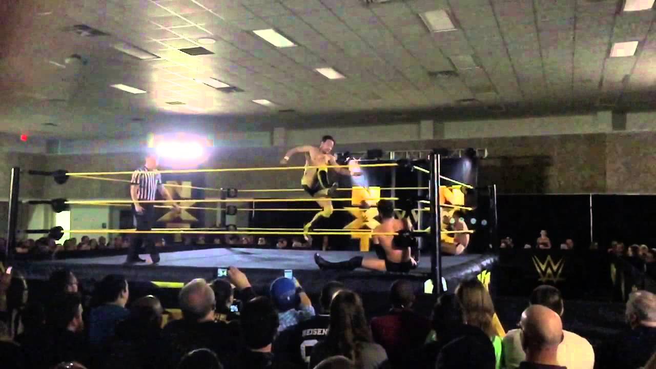 Hideo Itami running drop kick in slow motion - YouTube