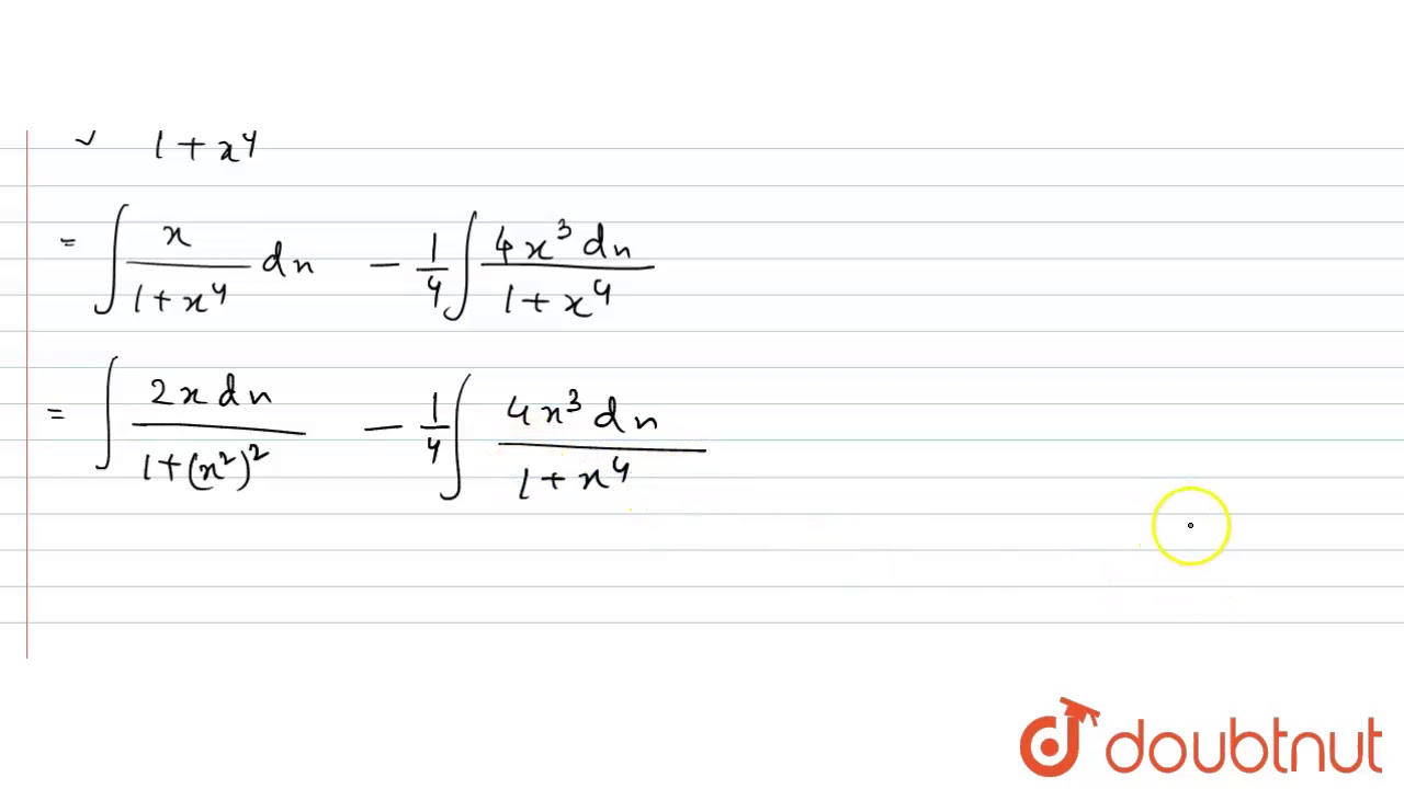 `int (x(1-x^(2)))/(1+x^(4))dx` - YouTube