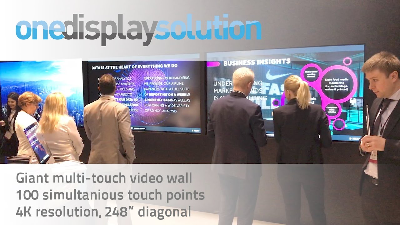 One Display Solution Giant multi touch video wall - YouTube