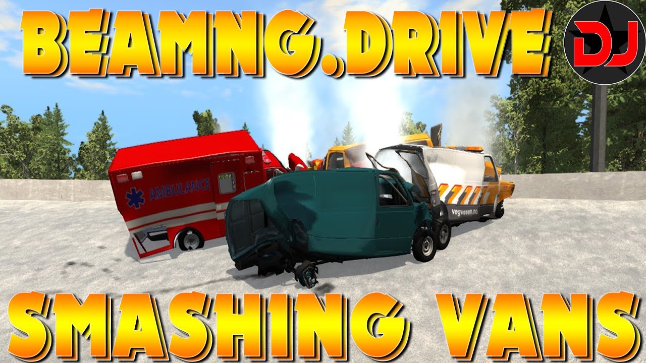 BeamNG.Drive Crashing Vans on a OVAL! - YouTube