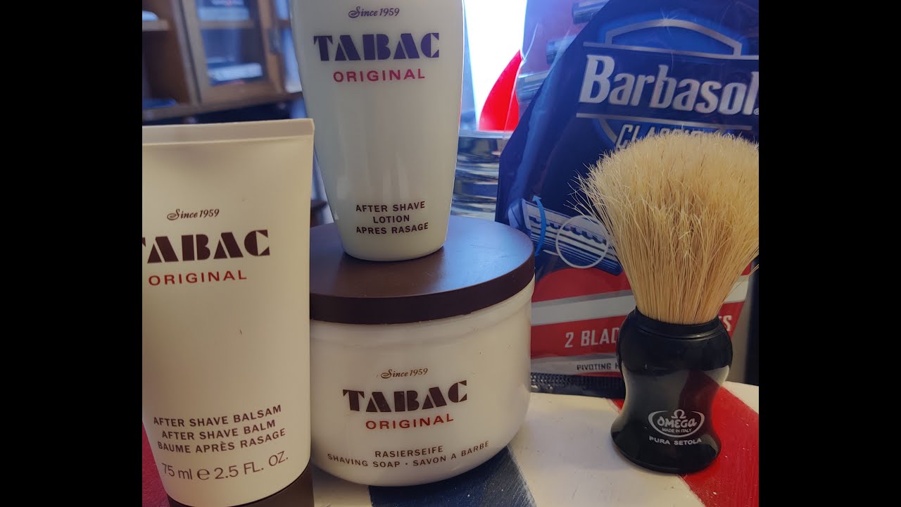Barbasol and Tabac head shave - YouTube