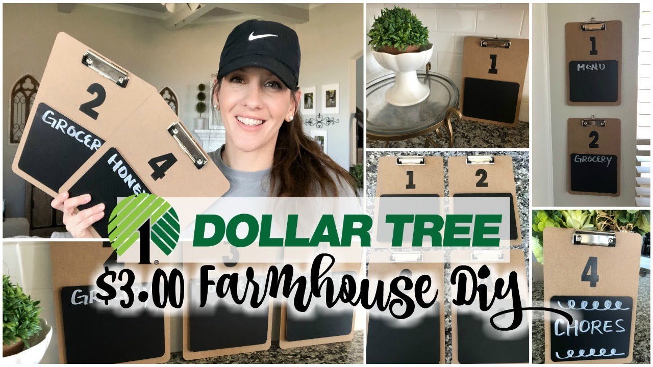 📋 DIY DOLLAR TREE MAKEOVER | FARMHOUSE CHALKBOARD CLIPBOARD - YouTube