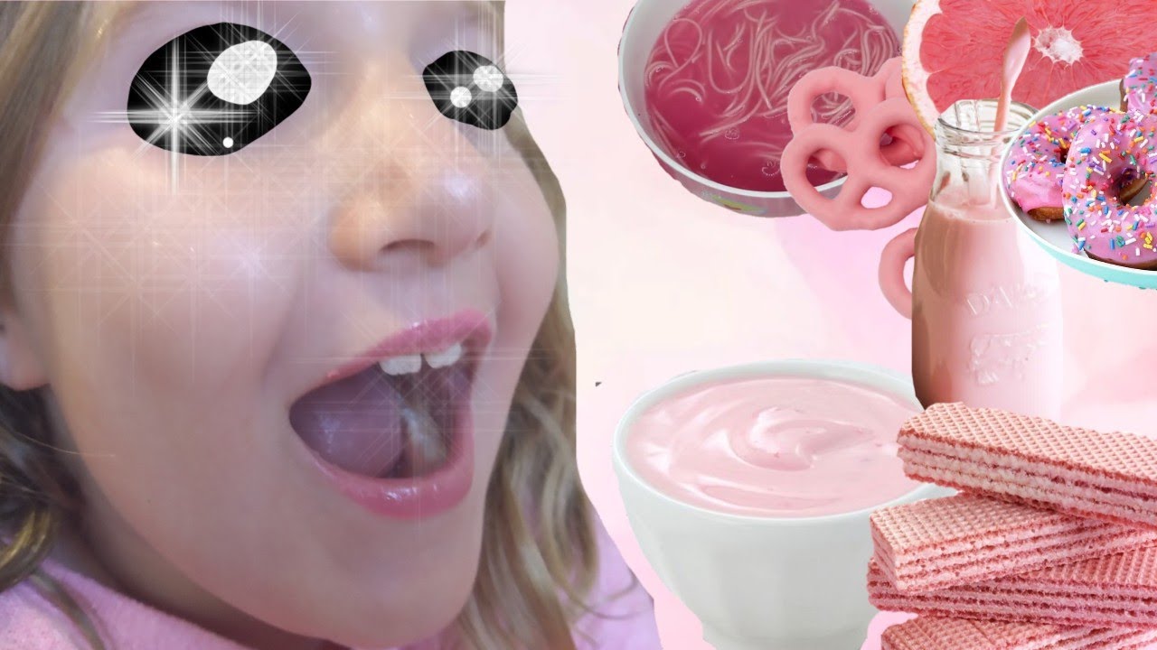 Eating pink food for for 24 HOURS!!! - YouTube