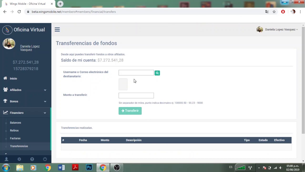 ¿Como Transferir tus ganancias para cobrar Rapido en Wings Mobile ...
