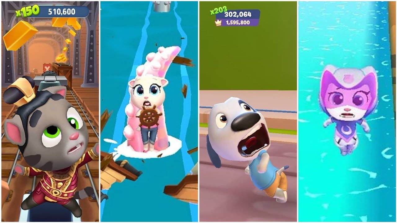 100 Funny Fails Talking Tom Gold Run VS Tom Hero Dash VS Tom Gold Run 2 ...