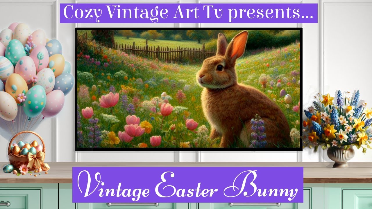 Vintage Easter Bunny Free Frame TV Art Screensaver Wallpaper for TV ...