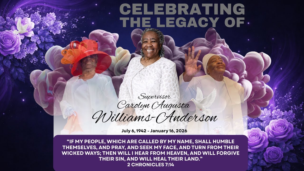 Memorial Service for Supervisor Carolyn Augusta Williams-Anderson - YouTube
