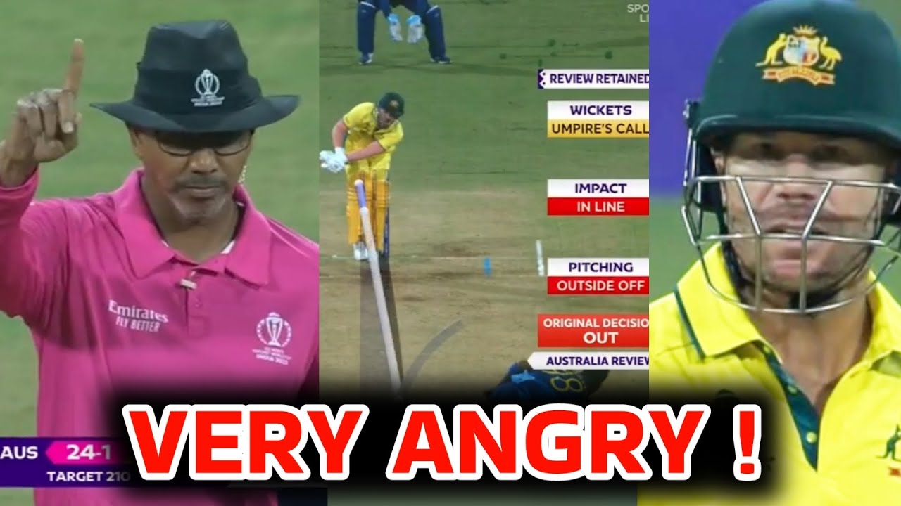 David Warner got VERY ANGRY and ABUSED the on field umpire। world cup ...