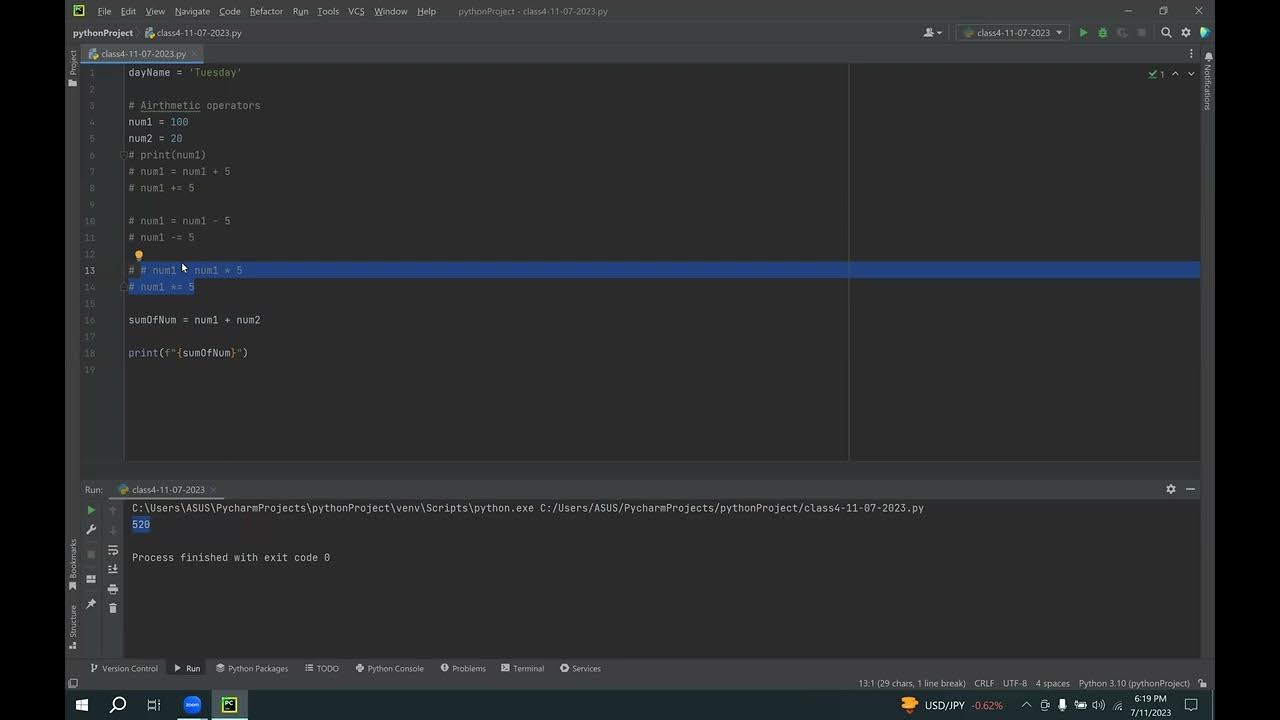 Python - Class4-11-07-2023 - YouTube