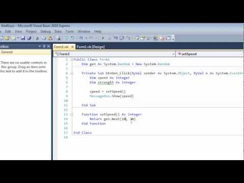Function Tutorial - VB.Net - Create an Enemy (Pt 1) - YouTube