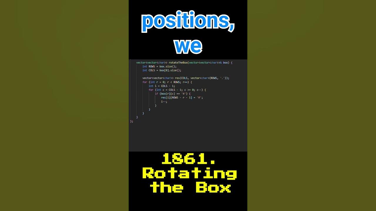 Netflix Loves Asking This | Rotating the Box | LeetCode 1861 - YouTube