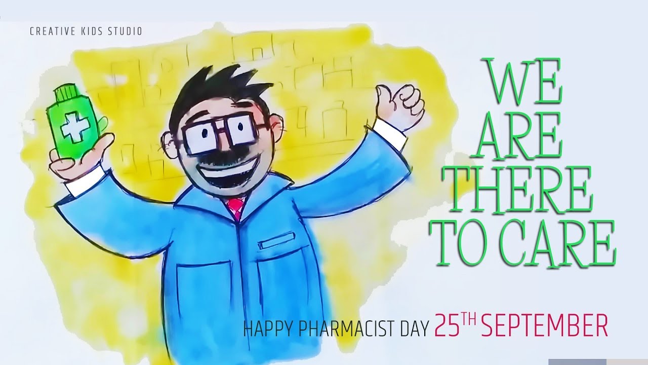 How to Draw Happy Pharmacist Day Cartoon | September 25 The World ...