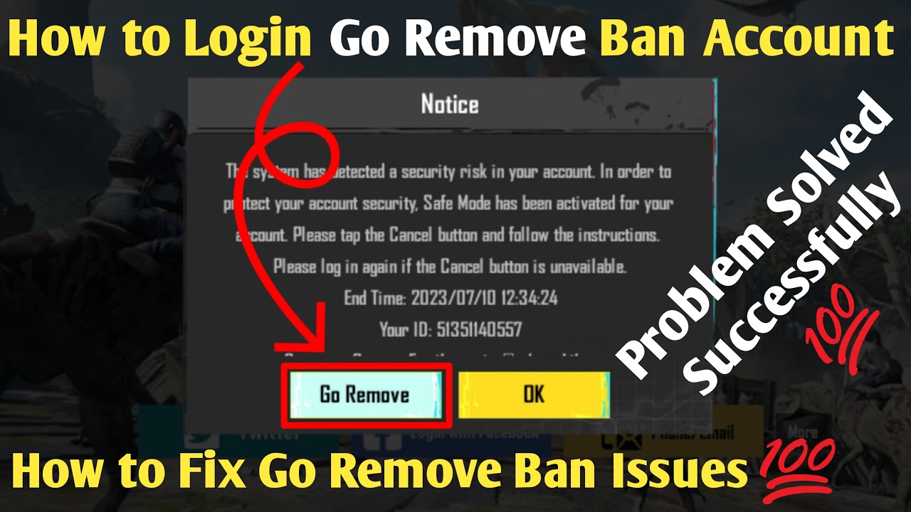 How to Login Go Remove Ban Pubg Account | Security Risk 7 Days Ban ...