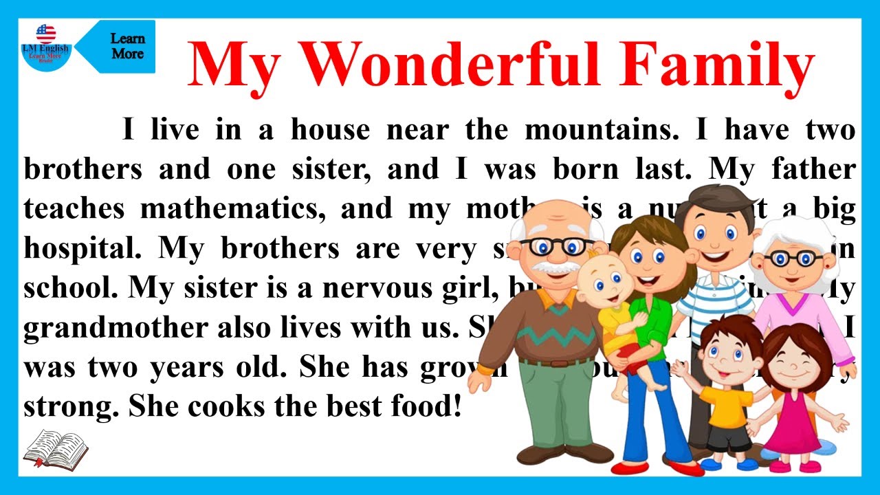 My wonderful Family || Learning English Speaking || Level 1 Listen and ...
