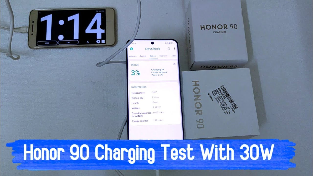 Honor 90 Battery Charging Test With 30 Watt | Honor 90 Battery Charging ...