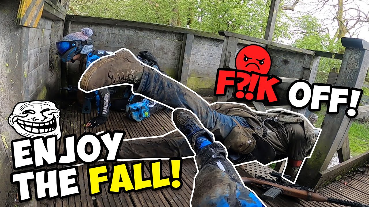 HE NEEDED A LITTLE PUSH 😬 PAINTBALL FUNNY MOMENTS & FAILS - YouTube