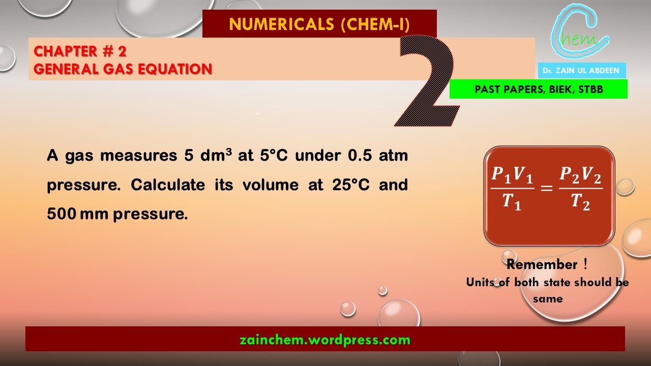 NUMERICAL GENERAL GAS EQUATION - YouTube